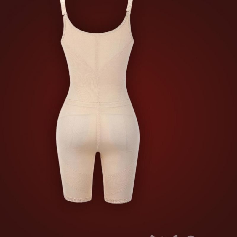 Beige open-bust style elastic strappy sleeve multi-layer waist slimming ...